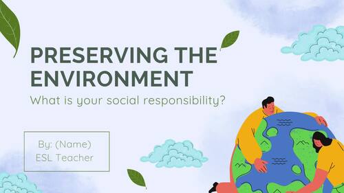 ESL Speaking Lesson on Environment & Social Responsibility – Engaging ...