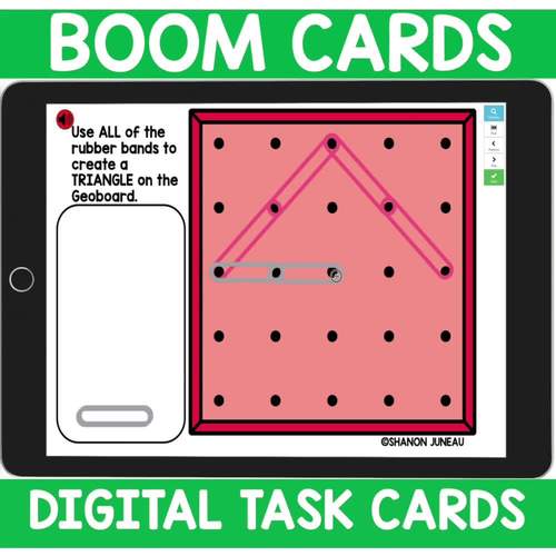 Building Shapes Geometry Boom Cards K.G.B.5 No Prep Kindergarten Centers