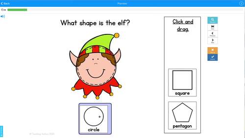 Elves 2D Shape Matching | Christmas Math Boom Cards by Teaching Autism