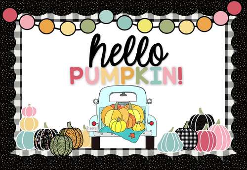 Fall Pumpkins Bulletin Board Kit | Autumn Door Decor Ideas | TPT