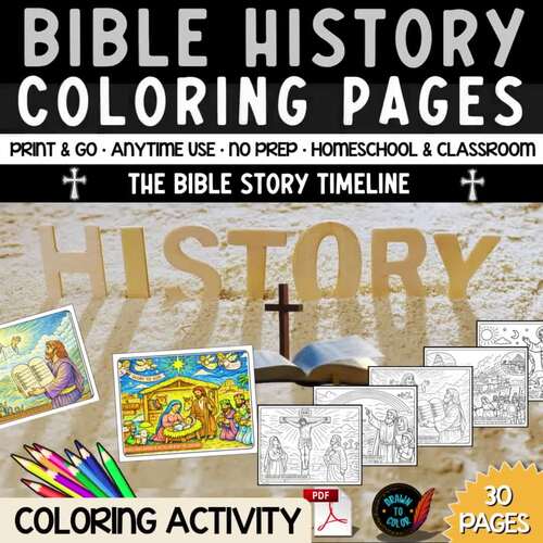 Bible History Coloring Book | Christian Homeschool & Classroom ...