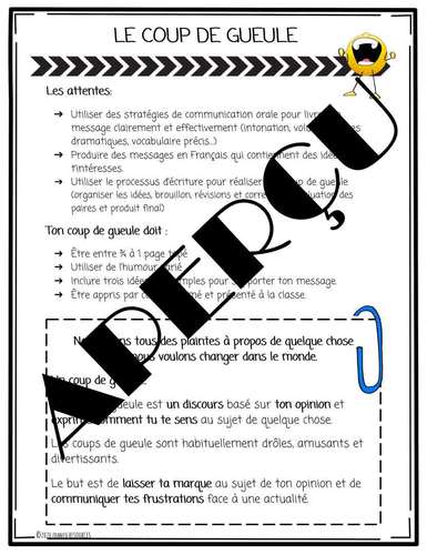 Rant Writing en Français | Écriture d'un coup de gueule by Franco Resources