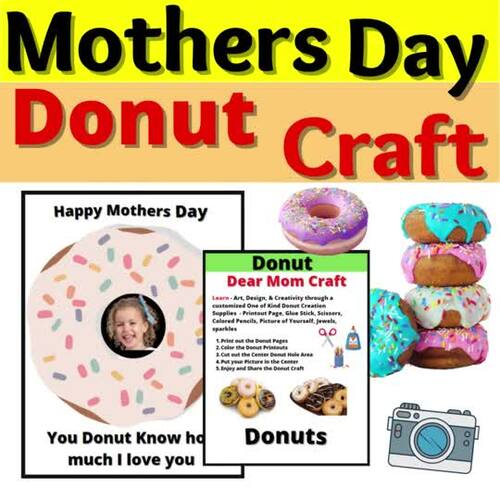 Mothers Day Activity Craft Donut Picture Lesson Art Resource by DadsDesigns