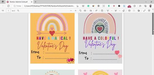 Printable Rainbow Valentine's Day Cards for Kids by The CreativeTeacher
