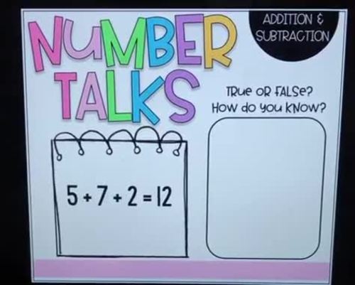 PAPERLESS Number Talks Addition and Subtraction by Iced Coffee Classroom