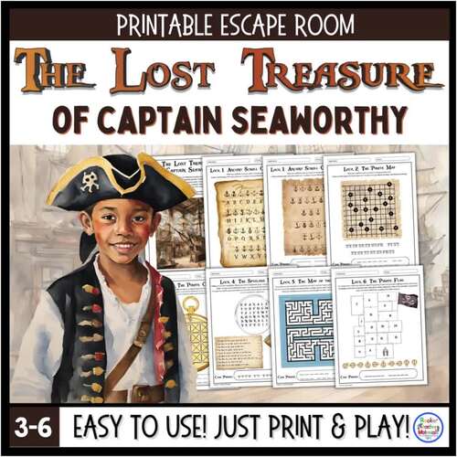 Pirate Theme Printable Escape|Talk Like a Pirate|Puzzles|Games|Teamwork
