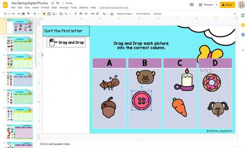 Spring Digital Phonics Click and Drag Practice | Technology Integration