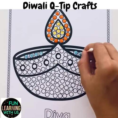 Holiday Around the World Q Tip Painting Fine Motor Skill Activity