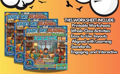 Rainy Day Reading Comprehension Passage Activities 2nd,3rd,4th,5th,6th,7th