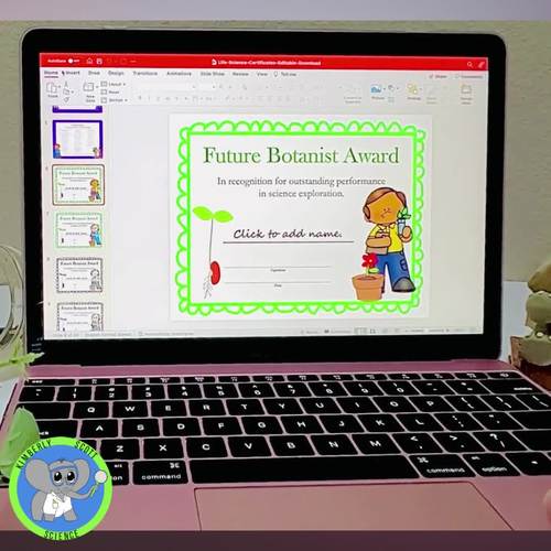 End Of Year | Award Certificates Editable Template | Life Science Themed