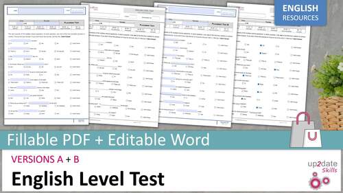 BUNDLE: English Placement Test - Versions A and B - multiple formats