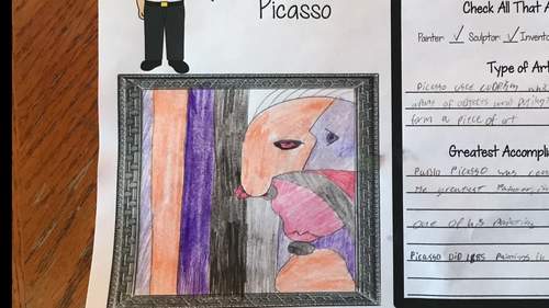 Famous Artists, Biography, 3D Pinwheel Project, Research, Painting, Set 3