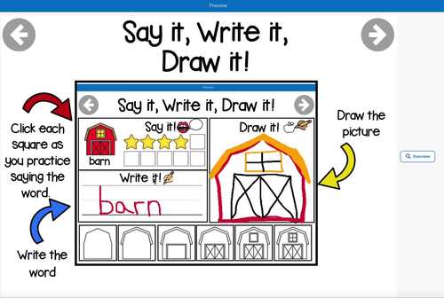 Say it Write it Draw it Vocalic R Speech Therapy Articulation Print ...