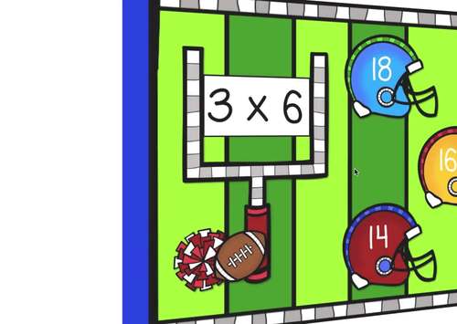 Football Multiplication Fact Fluency Practice Multiply by 3 Math Boom Cards
