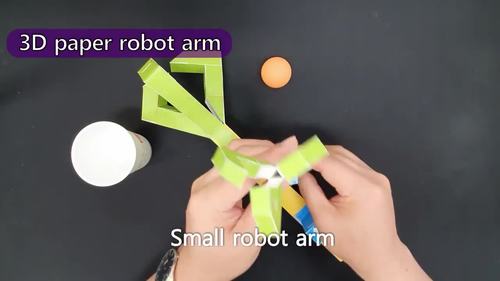Paper robot arm, 3 fingers robot, printable instant, papercraft, origami