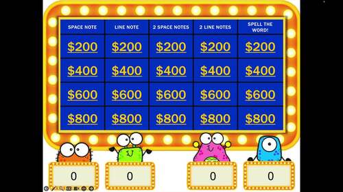 Treble Clef Music Staff Notes Interactive Game Show | TPT