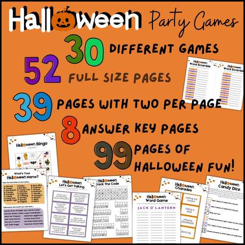 Halloween Games Bundle | 30+ Party Games | MEGA Pack for the Classroom ...