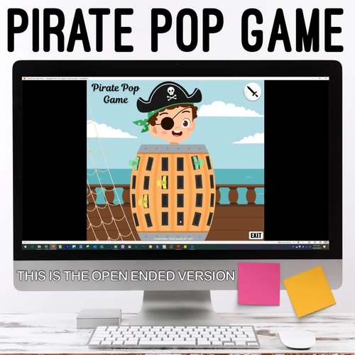 Digital and Editable Pirate Pop Game for No Print Speech Teletherapy or ...