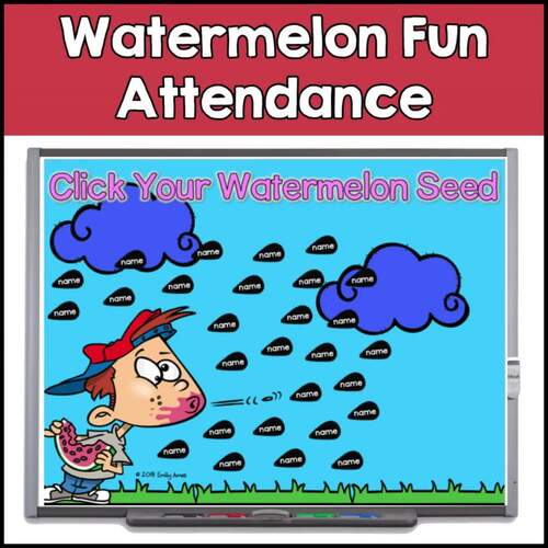 Watermelon Fun Editable Digital Attendance PowerPoint Presentation