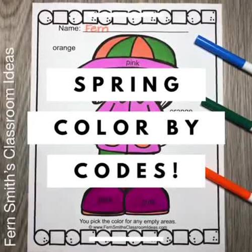 Spring Color By Code Kindergarten Know Your Colors | TPT