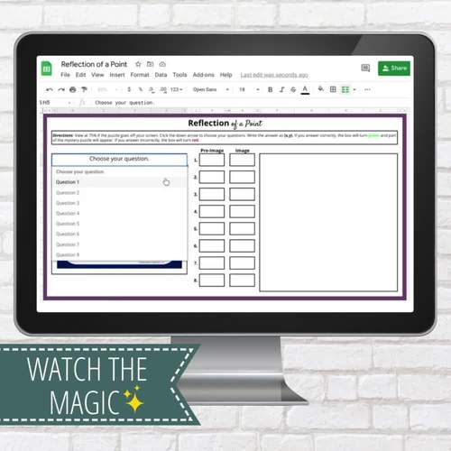 8th Grade Reflections in Geometry Self-Checking Activity for Beginners