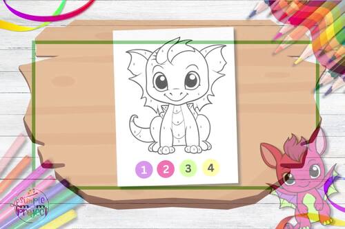 Dragon Color by Number Activity | Dragon Color By Number Printable
