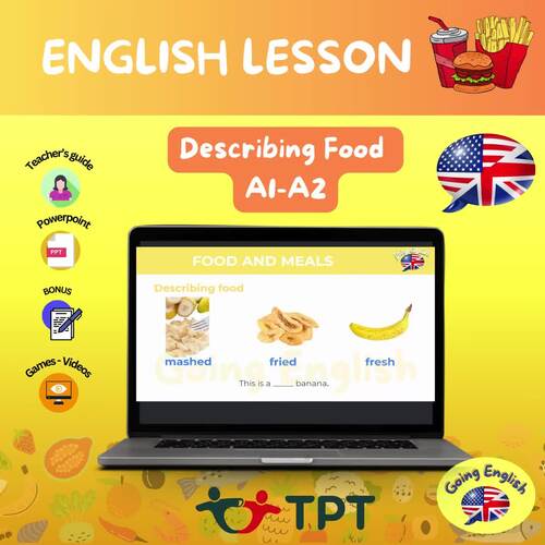 Food - PowerPoint English ESL Lesson 5: Describing Foods (5/10) | TPT