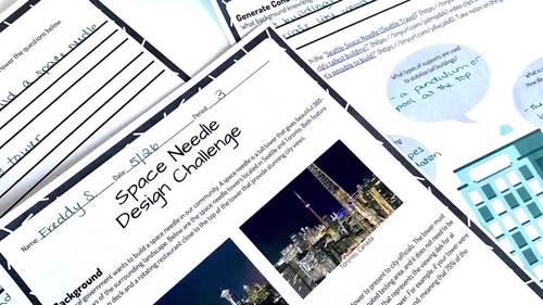 Space Needle STEM Challenge by STEM in the Middle | TpT