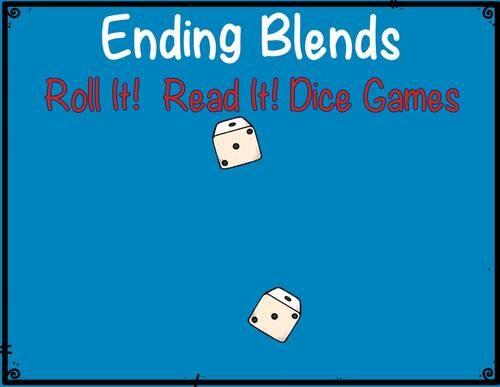 Three Phonics Ending Consonant Blends Dice Games | TPT