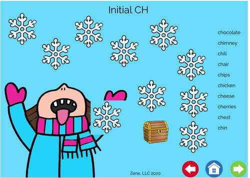 Boom Cards Winter Snowflake Articulation No Print by The Speech Zone