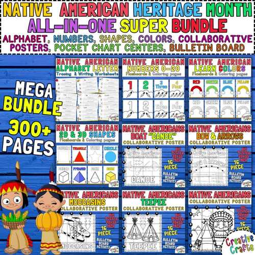 Native American Heritage Month Bundle: Alphabets, Numbers, Colors ...