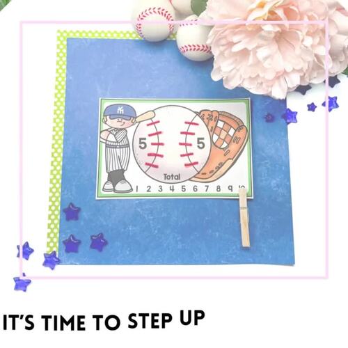 Baseball Counting Activity Addition Within 10 Math Facts to 20 Sport ...