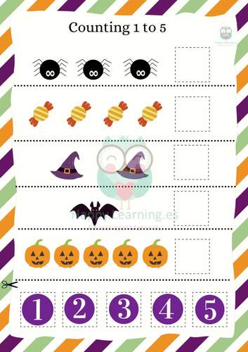 Halloween Counting 1 to 5 by Happy Learning by teacher Jenyffer | TPT