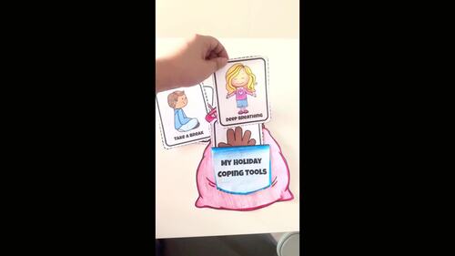 Christmas SEL Coping Skills Craft | Calm-Down Cards & Santa’s Bag Printable