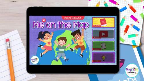 Me on the Map Digital Social Studies Activity Lesson 1st Grade Geography