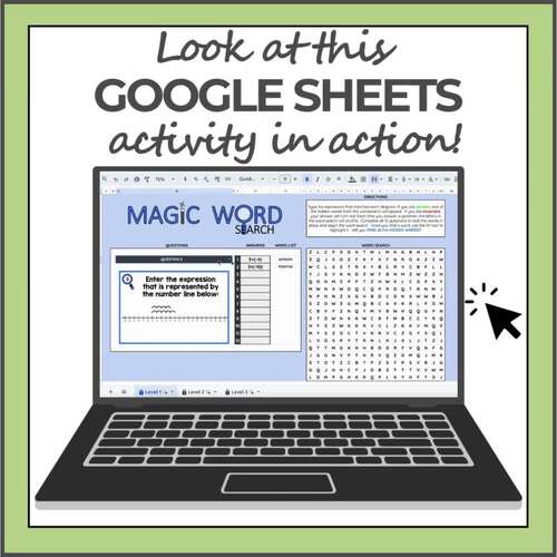 Modeling Integer Addition on Number Lines - Magic Math Wordsearch