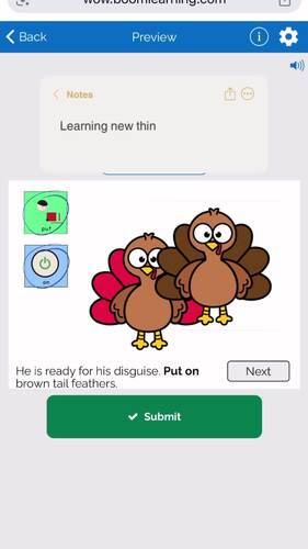 Boom Cards AAC Core Activities Disguise a Turkey Speech Therapy Autism ...