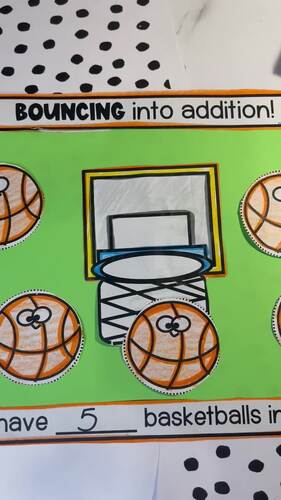 Basketball Addition Math Craft | March Math Madness Activity | TPT
