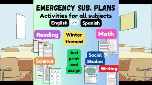 Emergency Sub Plans-Bilingual- English/Spanish by Your Maestra Amiga