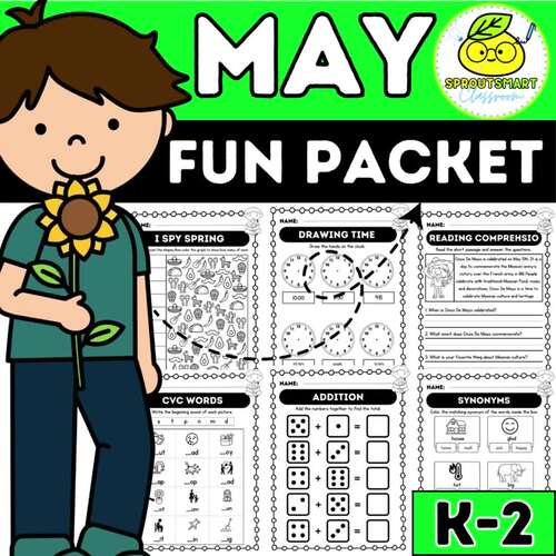 May Fun Busy Work Packet 1st grade Morning Worksheets|End of the Year ...