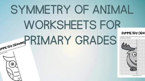 Symmetry of Animal Worksheets for Primary Grades by Jackie Partridge Art