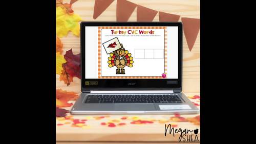 Thanksgiving Digital CVC Words Google Slides for Kindergarten Distance ...