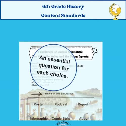 HSS 6.6.1: Origins of Chinese Civilization PBL Choice Board | TPT