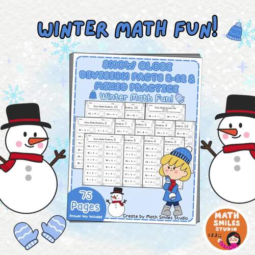 Snow Globe Division Facts 2–12 + Mixed Practice | Winter Math Fun 3rd ...