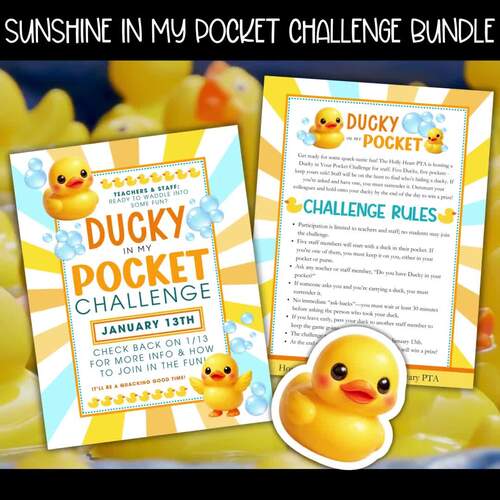 Rubber Ducky Day Team Building Game, Duck Teacher Appreciation Icebreaker