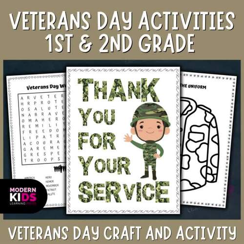 Veterans Day Activities 1st & 2nd Grade by ModernKids LearningPress