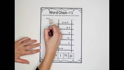 Word Chains | Short Vowels |Worksheets by Happy Reading With Katie