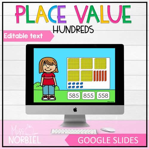 Place value hundreds, tens and ones for Google Classroom™, Valor posicional