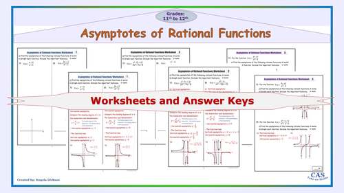 Functions - Asymptotes of Rational Functions Worksheets by CAS Take on ...