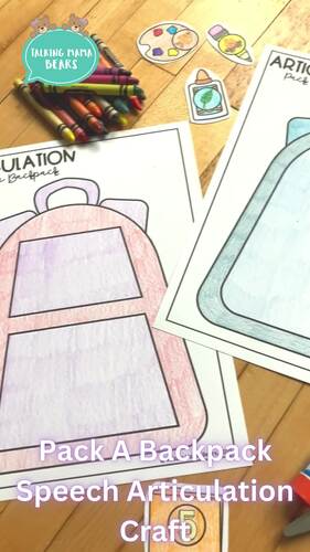 Back To School Speech Therapy Articulation Craft BUNDLE by Talking Mama ...